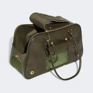 Adidas Pet Shoulder Bag Carrier With Adjustable Straps And Mesh Panels - Shadow Olive