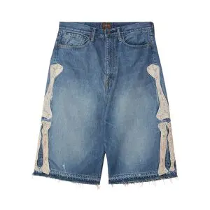 Kapital Bone 5 Pocket Denim Shorts - Blue