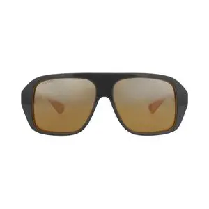 Gucci Aviator-frame Recycled Acetate Sunglasses /yellow/silver - Grey