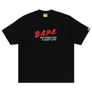 A BATHING APE Motto Logo Relaxed Fit Tee - Black