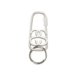 StÜssy Ss Link Twist Carabiner 'brushed Nickel - Black