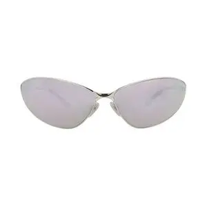Balenciaga Shield-frame Metal Sunglasses - Silver