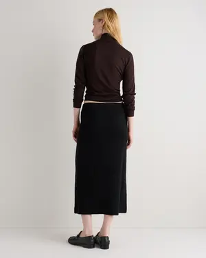 Quince Australian Merino Wool Midi Skirt - Black