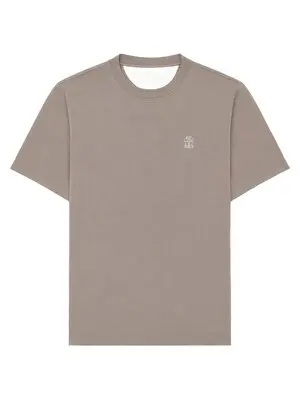 Brunello Cucinelli T-shirt Con Logo - Dove