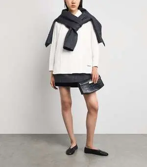 Claudie Pierlot Cotton Tuxedo Shirt With Pleating And Embroidery
