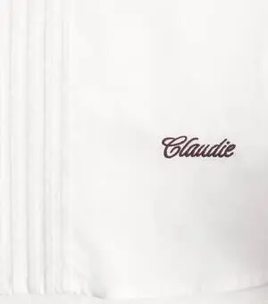 Claudie Pierlot Cotton Tuxedo Shirt With Pleating And Embroidery