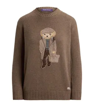 Ralph Lauren Cashmere Fall Polo Bear Sweater - Beige