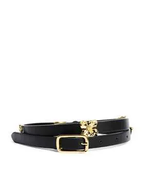 Claudie Pierlot Leather Charm Belt - Black