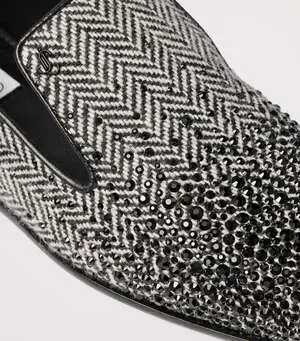 JIMMY CHOO Eliot Crystal-embellished Slippers