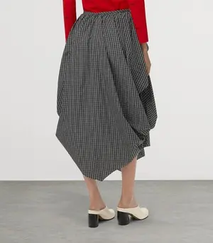 Loewe Draped Check Midi Skirt