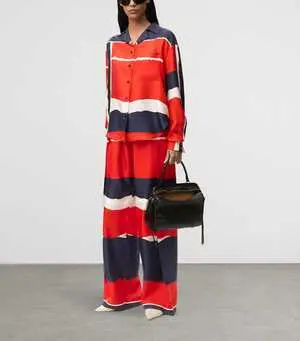 Loewe Satin Geometric Wide-leg Trousers