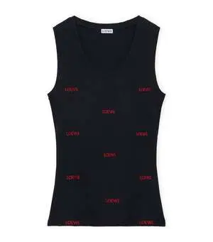 Loewe Embroidered Logo Tank Top - Black