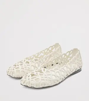 Loewe Leather Petal Anagram Ballet Flats