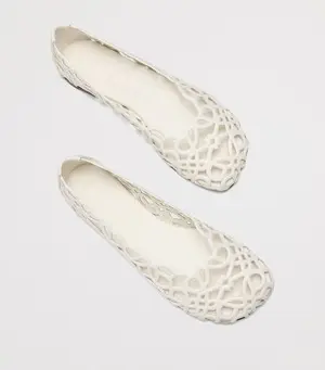 Loewe Leather Petal Anagram Ballet Flats