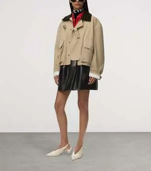 Loewe Cotton-suede Cropped Parka