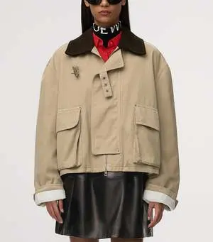 Loewe Cotton-suede Cropped Parka