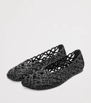 Loewe Leather Petal Anagram Ballet Flats