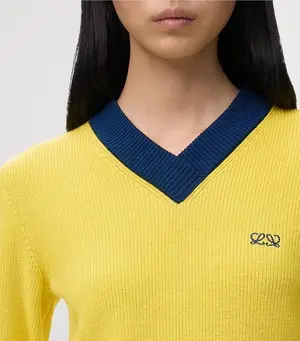 Loewe Cotton-wool V-neck Sweater