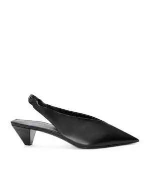 Loewe Lambskin Origami Cubic Slingback Pumps 45 - Black