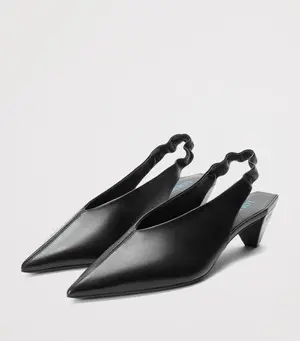 Loewe Lambskin Origami Cubic Slingback Pumps 45