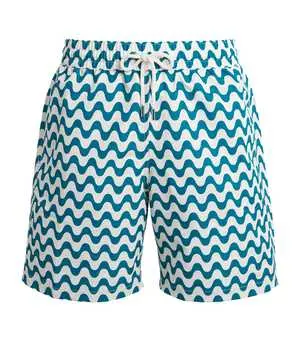 Frescobol Carioca Printed Santos Swim Shorts - Blue