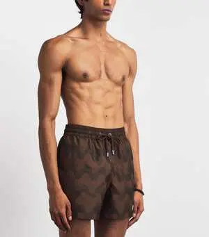 Frescobol Carioca Printed Rio Swim Shorts - Brown