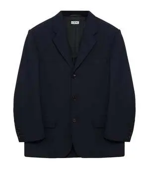 Loewe Wool Single-breasted Blazer - Navy
