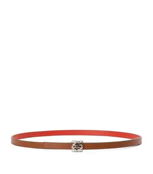Loewe Leather Reversible Anagram Bombé Belt - Brown