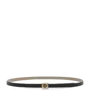 Loewe Leather Reversible Anagram Bombé Belt - Black