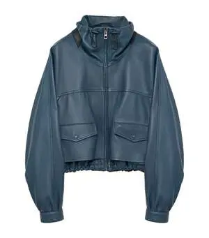 Loewe Lambskin Bomber Jacket - Navy