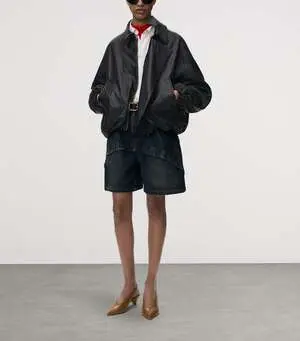 Loewe Leather Flap Bomber Jacket