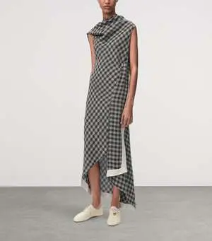 Loewe Draped Check Maxi Dress
