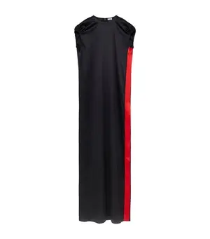 Loewe Silk Maxi Dress With Color-block Detail