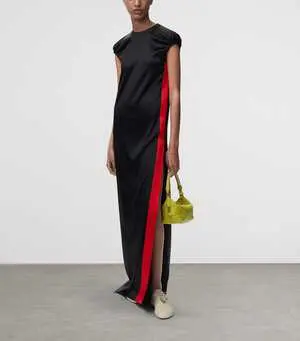 Loewe Silk Maxi Dress With Color-block Detail