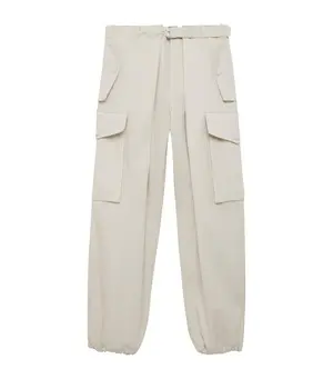 Loewe Cotton-silk Cargo Trousers - White