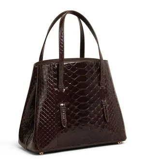 Alaïa Leather Python-embossed Mina 25 Top-handle Bag