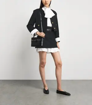 Sandro Pinstripe Belted Mini Skirt