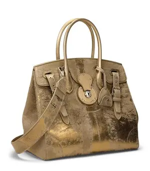 Ralph Lauren Foiled Leather Extra-soft Ricky 33 Top-handle Bag