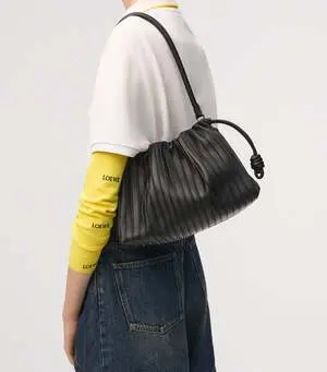 Loewe Medium Pleated Leather Flamenco Bag