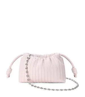 Loewe Mini Pleated Leather Shoulder Bag - Pink