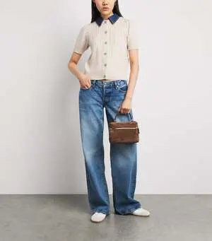 Sandro Wool-cashmere Denim-collar Cardigan