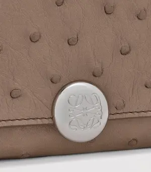 Loewe Ostrich Leather Pebble Continental Wallet