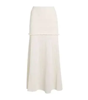 Sandro Knitted Pointelle Maxi Skirt - Beige