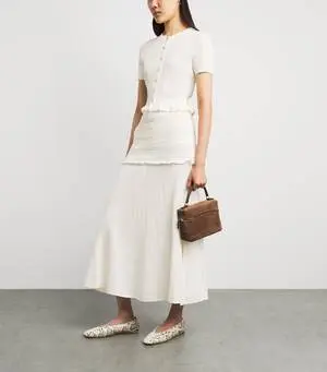 Sandro Knitted Pointelle Maxi Skirt