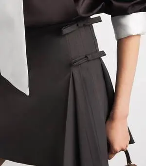 Sandro Side-bow Pleated Mini Skirt