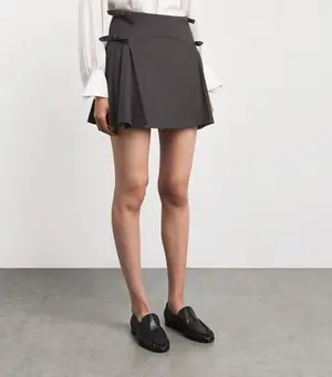 Sandro Side-bow Pleated Mini Skirt