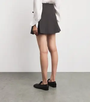Sandro Side-bow Pleated Mini Skirt