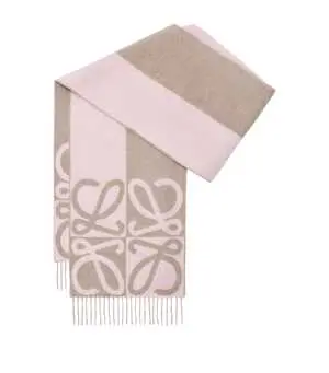 Loewe Wool-cashmere Anagram Scarf - Pink