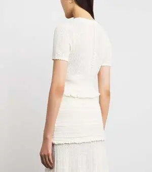 Sandro Pointelle-knit Cropped Cardigan