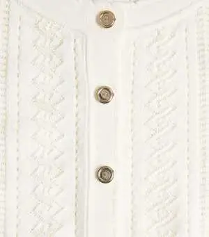Sandro Pointelle-knit Cropped Cardigan